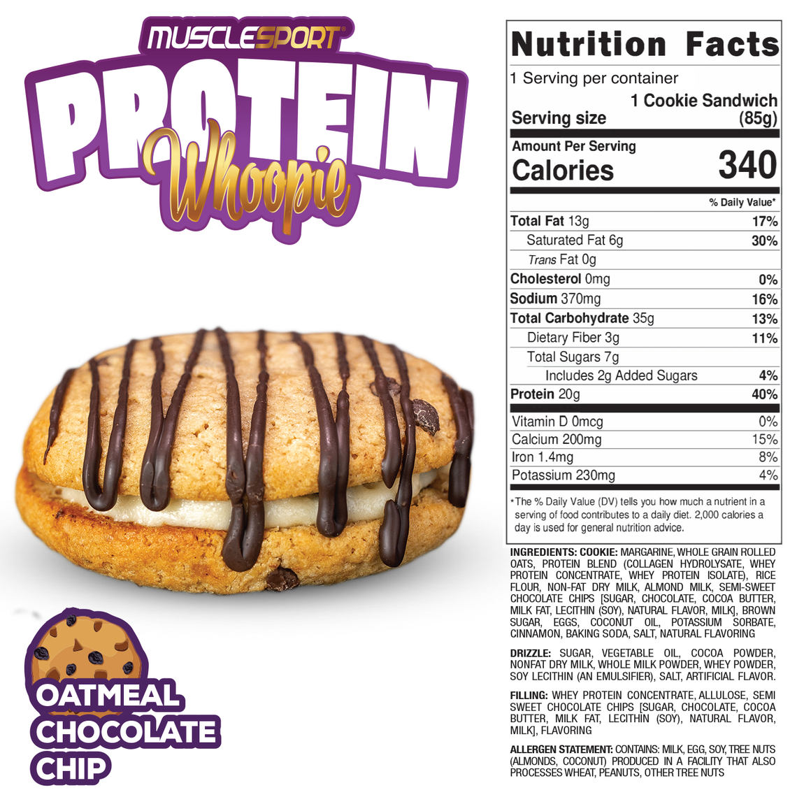 MuscleSport Protein Whoopies - Protein Cookies with Whey & Collagen ...